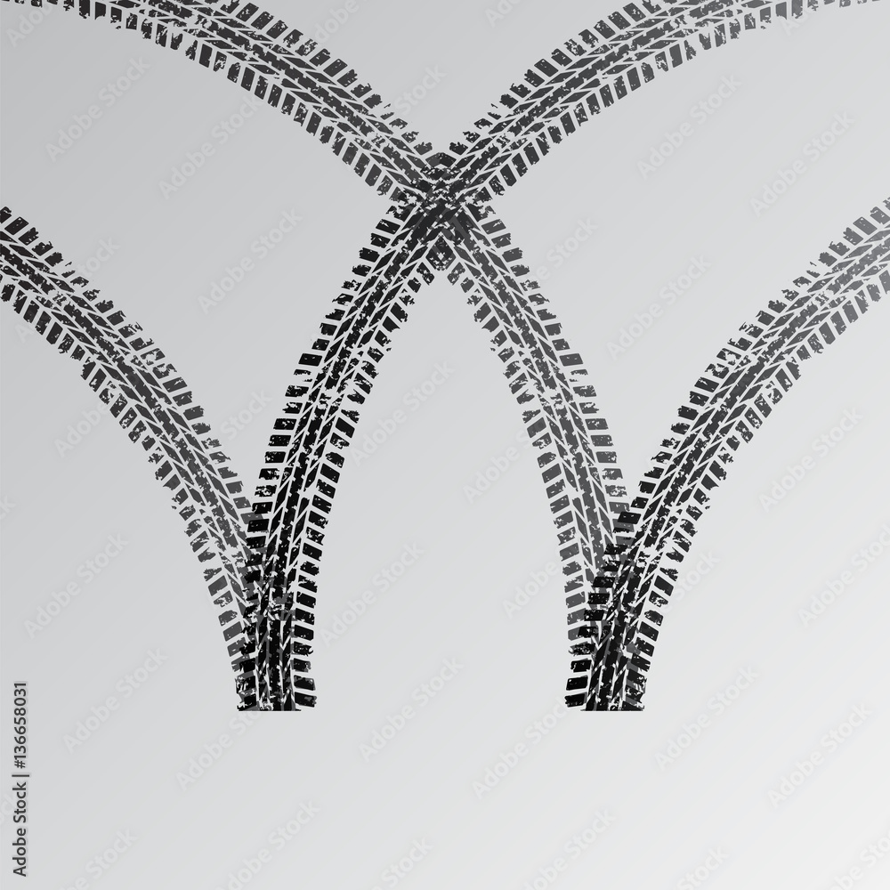 Car tire track silhouette Stock Vector | Adobe Stock