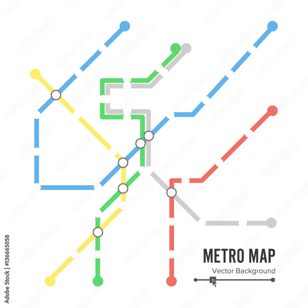 Metro Map Vector. Subway Map Design Template. Colorful Background With ...