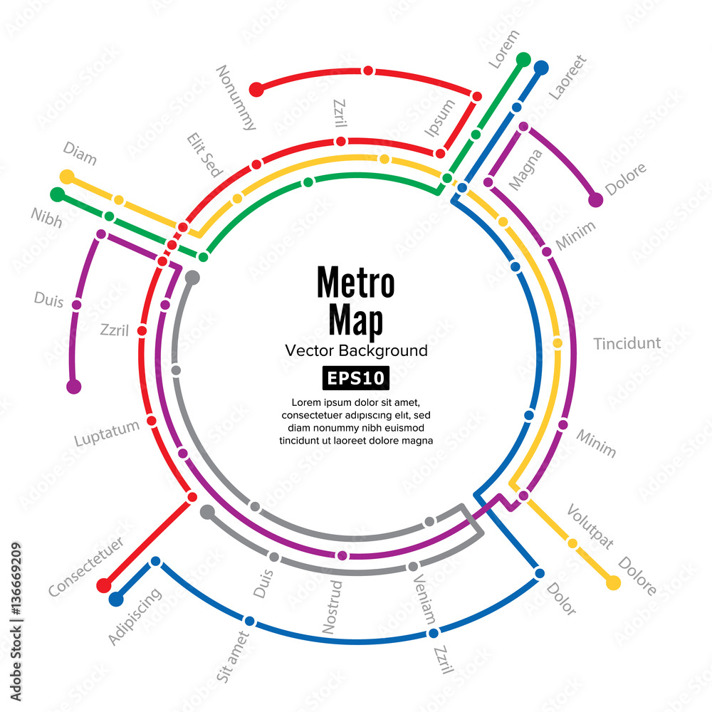 Metro Map Vector. Plan Map Station Metro And Underground Railway Metro ...