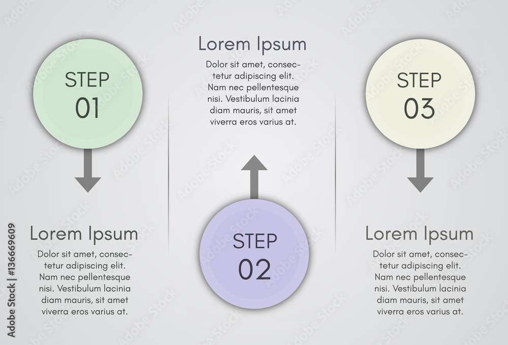 Simple infographic. Three steps Stock Vector | Adobe Stock