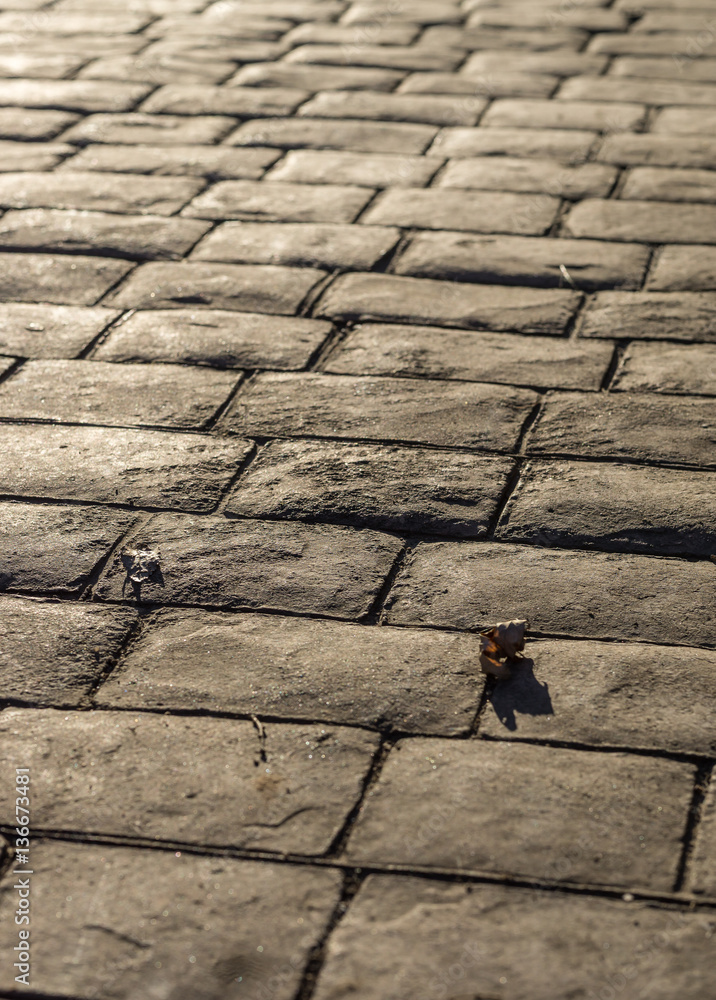 Stamped concrete pavement outdoor, mimics cobblestones pattern ...