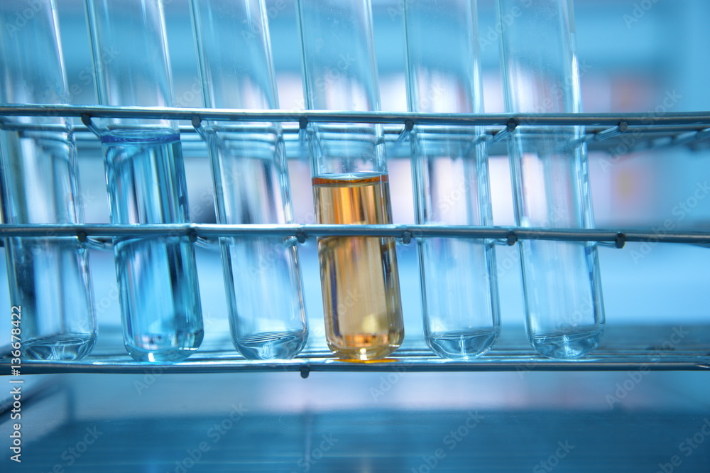 Test Tube With Orange Solution
