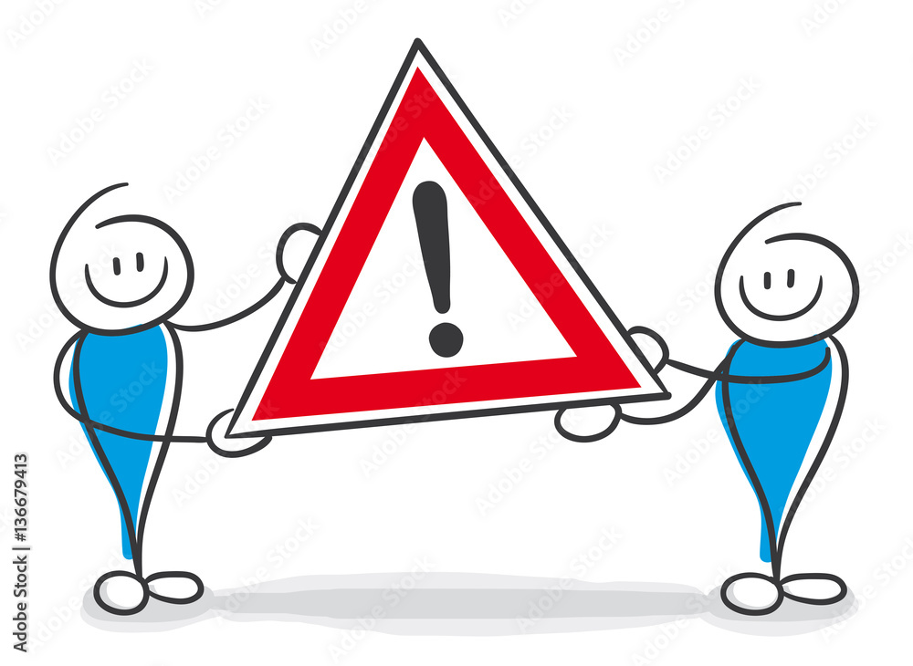 Stick Figure Series Blue / Achtung! Stock-Vektorgrafik | Adobe Stock