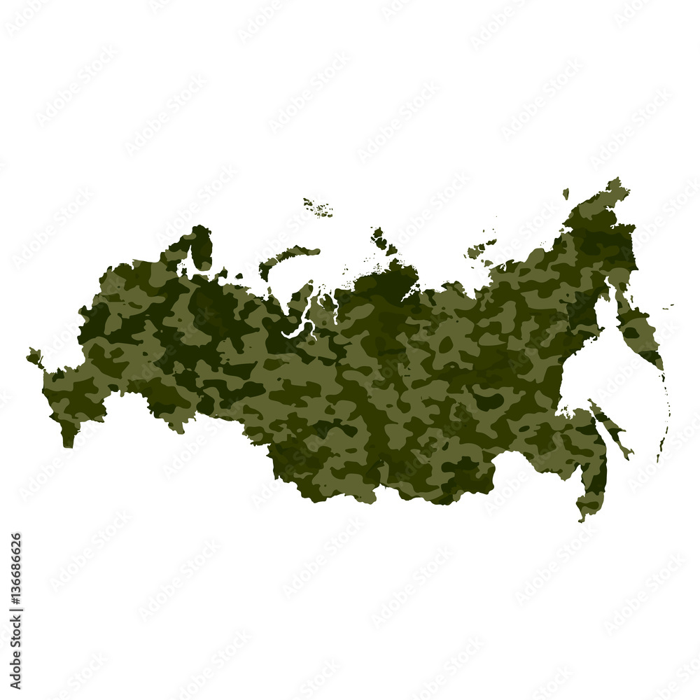 Russia map with military camouflage. Vector illustration. Stock Vector ...