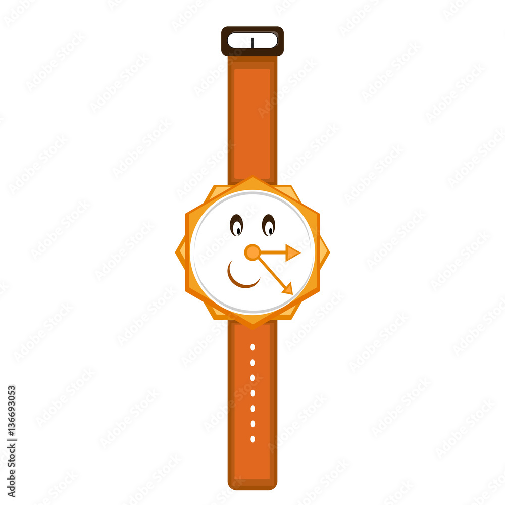 Cartoon wrist watch in retro style isolated on white background Stock ...