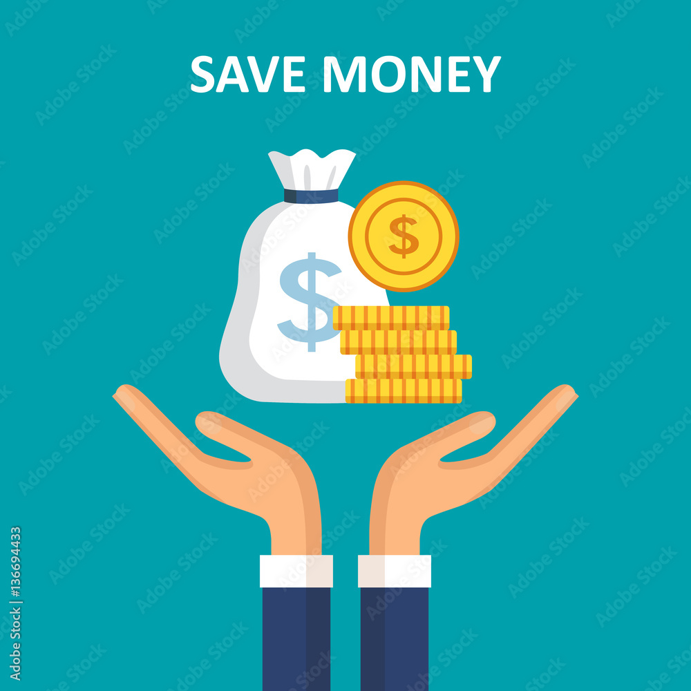 Save money concept. Vector illustration in a flat style. Stock Vector ...