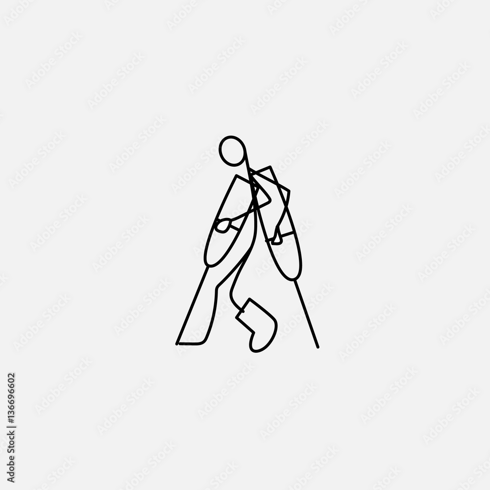 Vector stick figure illustration: Injured stick man in bandages with ...