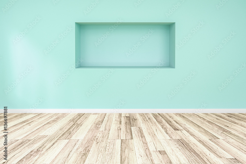 Blank blue wall interior with ligt shadow from windows Stock ...