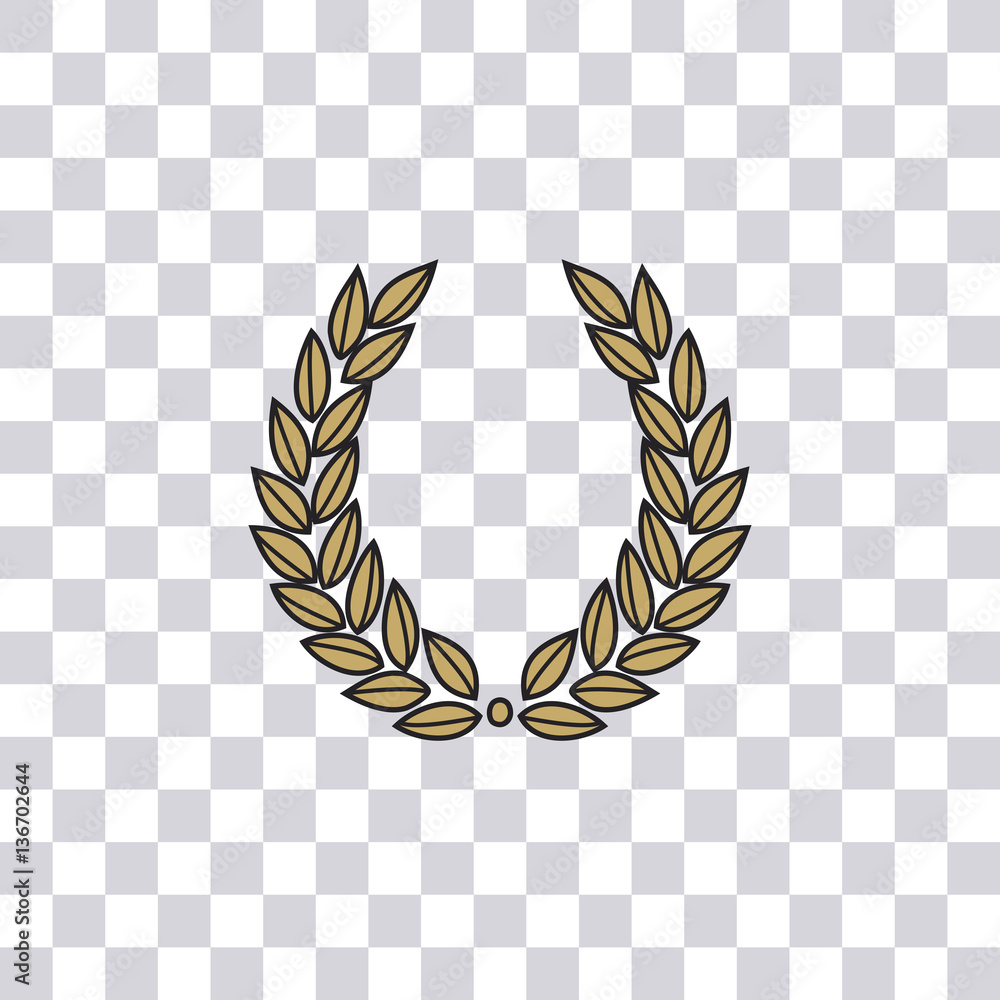 Gold Wreath Icon isolated on transparent background. Laurel Wreath Icon ...