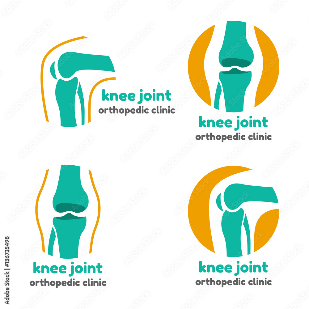 Round symbol of knee joint bones for orthopedic purposes Stock Vector ...