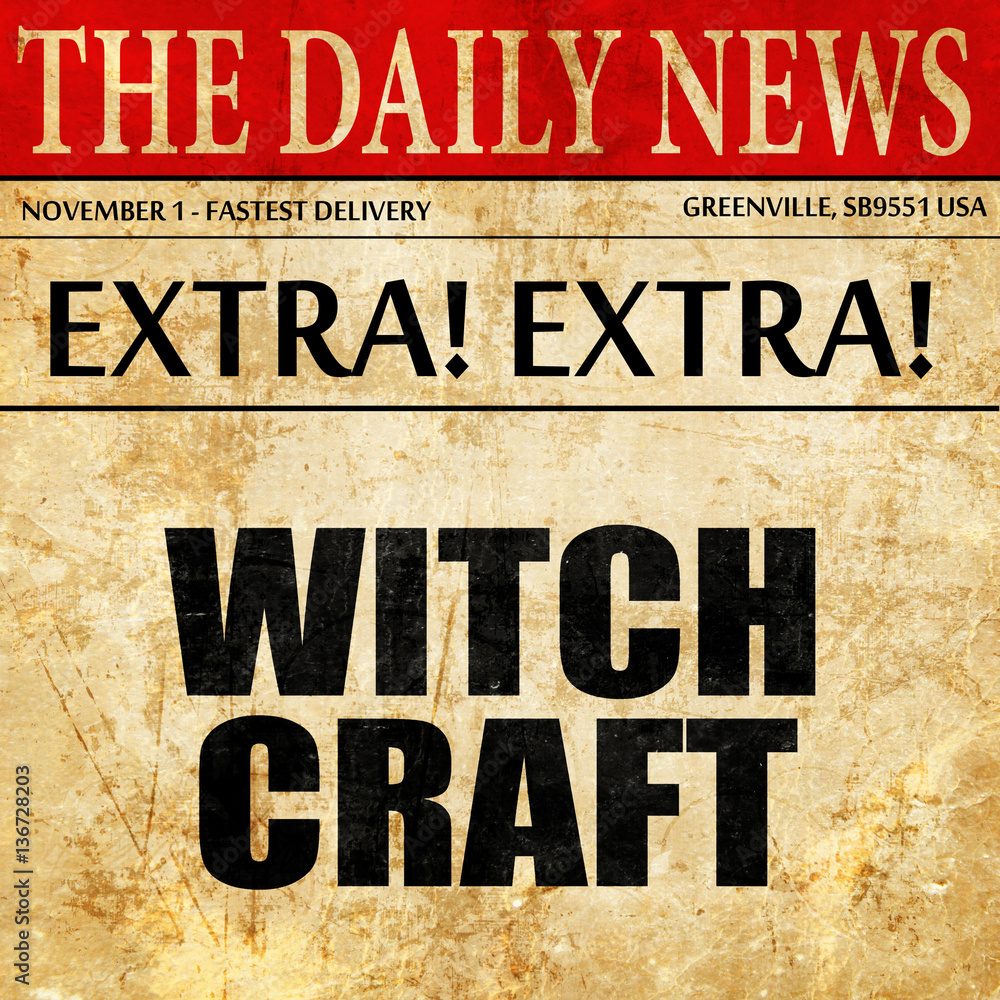 witchcraft, article text in newspaper Stock Illustration | Adobe Stock