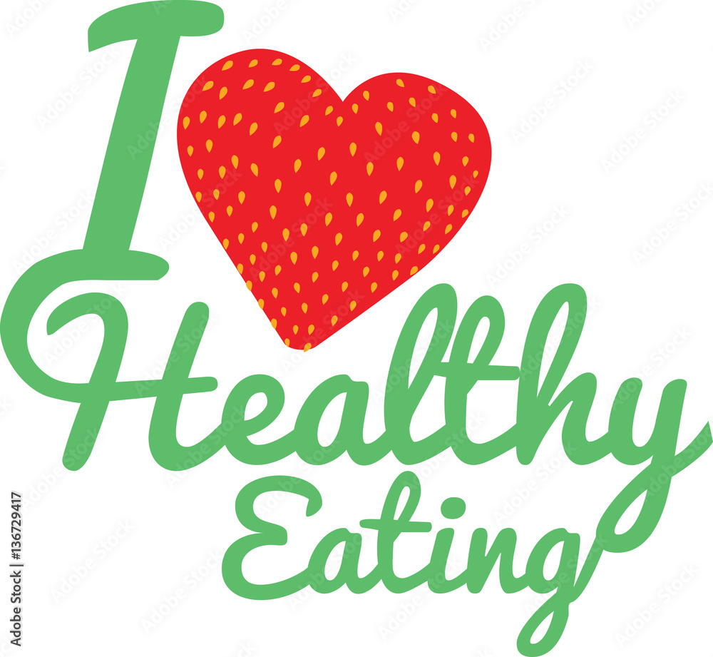 I love healthy eating typeface Stock Vector | Adobe Stock