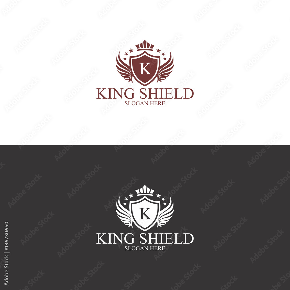king shield logo in vector Stock Vector | Adobe Stock