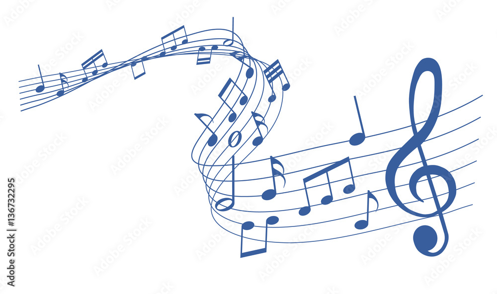 blue sheet music Stock Vector | Adobe Stock