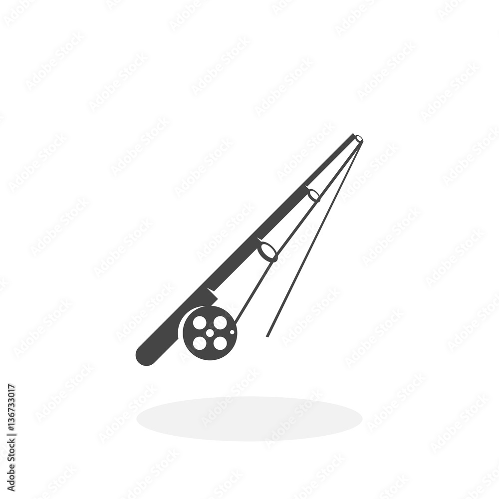 Spinning rod Icon. Vector logo on white background Stock Vector | Adobe ...