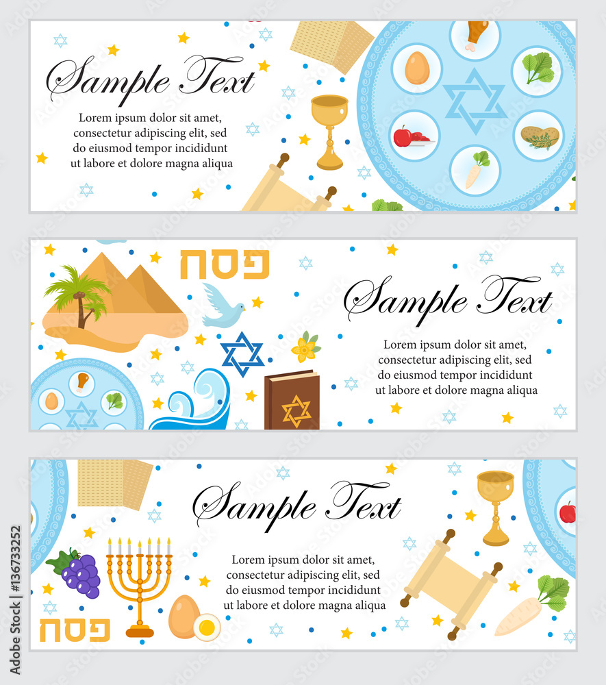 Happy Passover. Jewish holiday banner template for your design ...