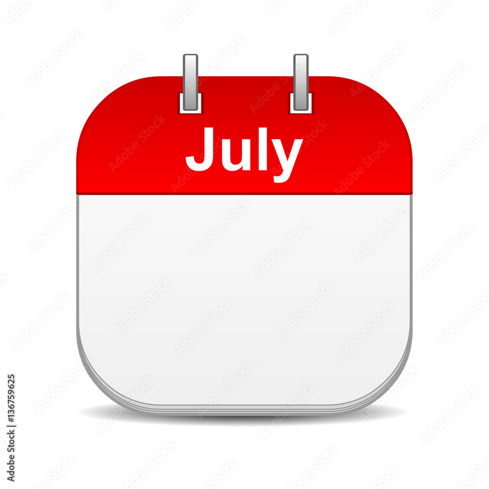 July calendar icon Stock Illustration | Adobe Stock