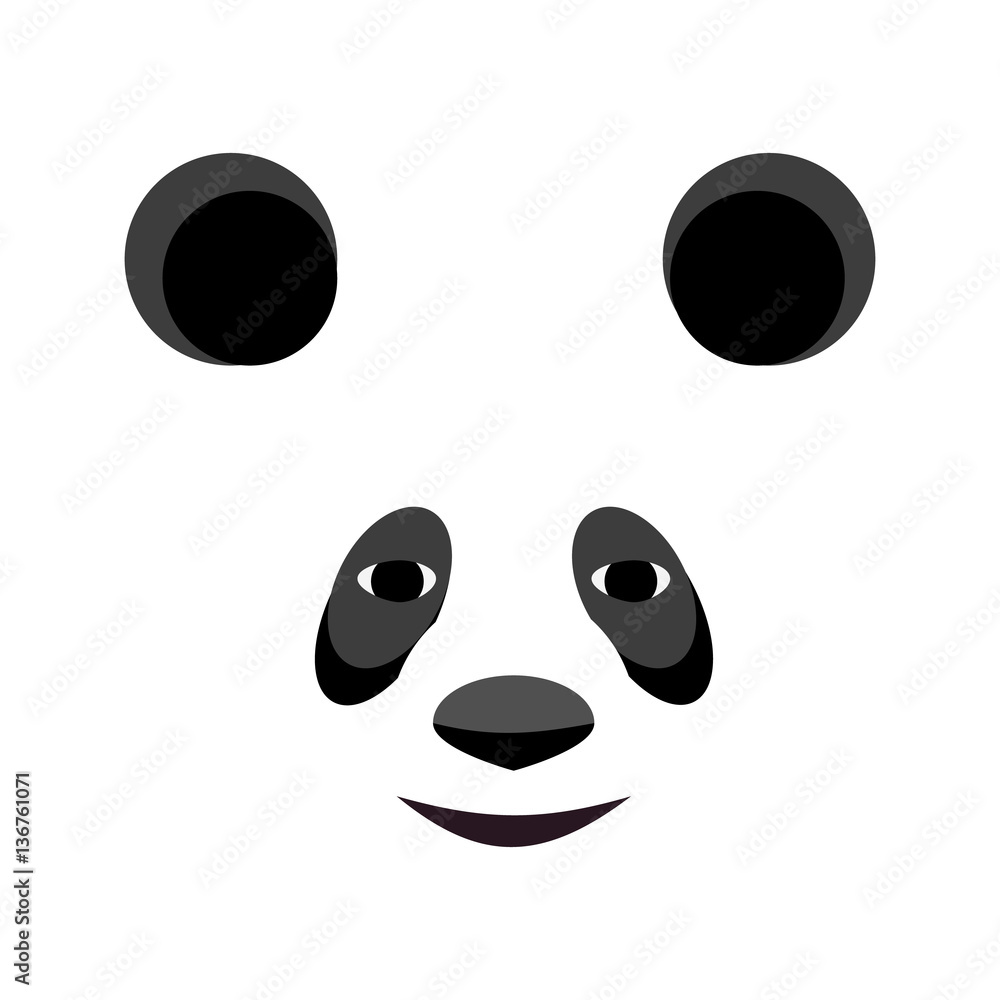 Baby panda face logo template. Baby panda face icon. Asian bear. Panda ...