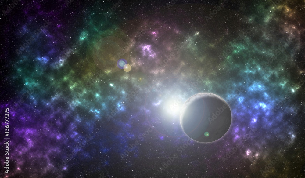 star in galaxy and sun light reflex abstract for background Stock ...