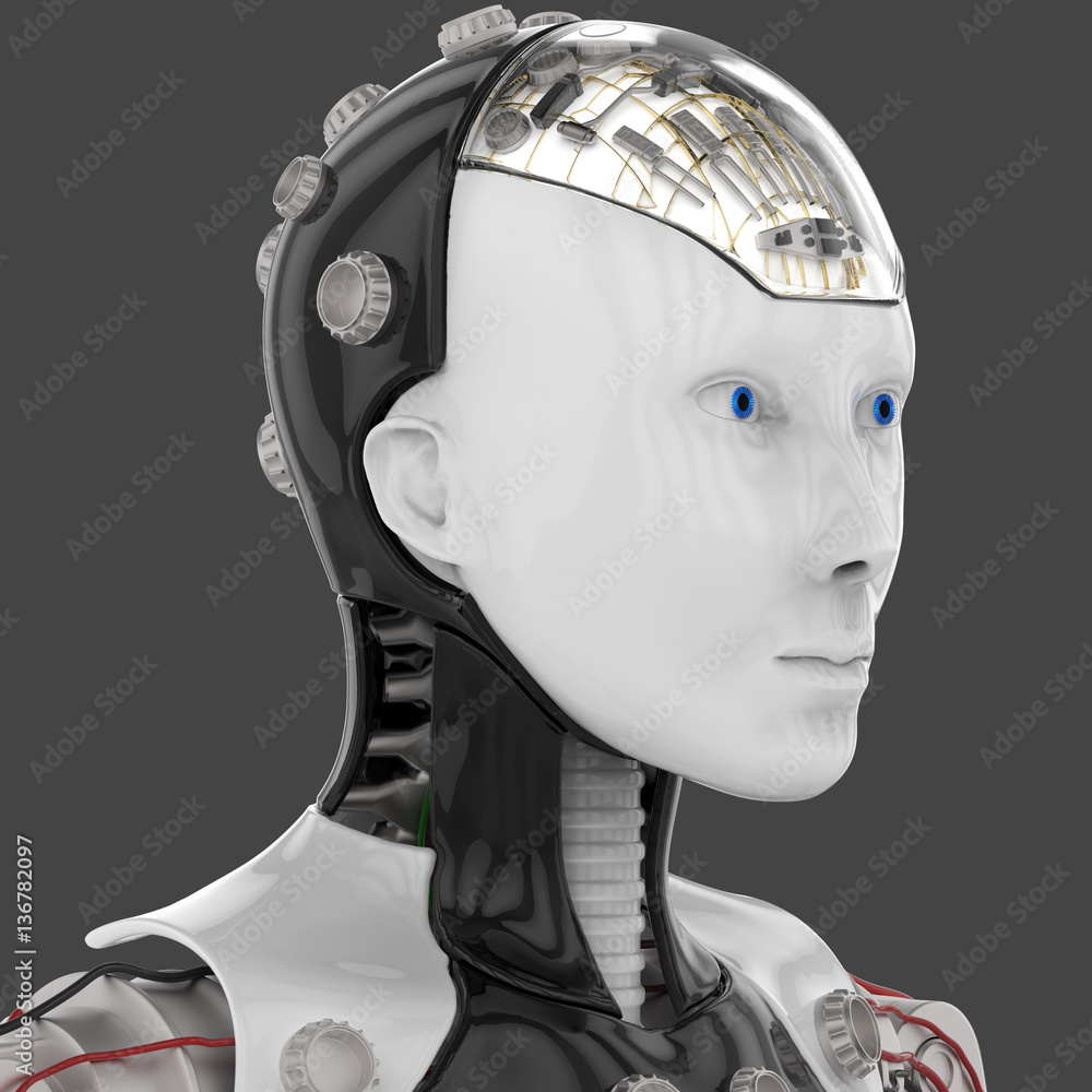 3D Illustration Of A Female Humanoid Android Robot Stock Illustration ...