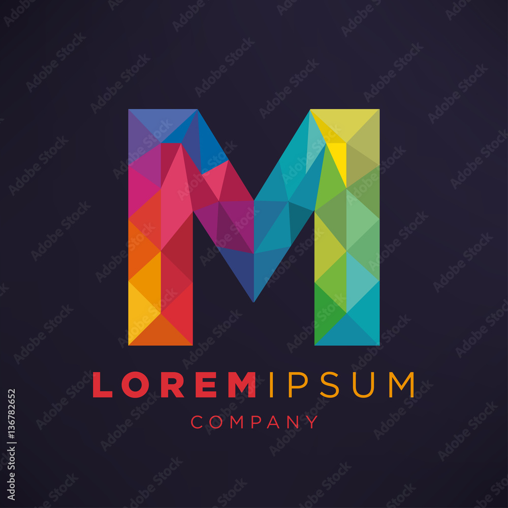 Geometric Letter M Icon and Logo Template. Stock Vector | Adobe Stock