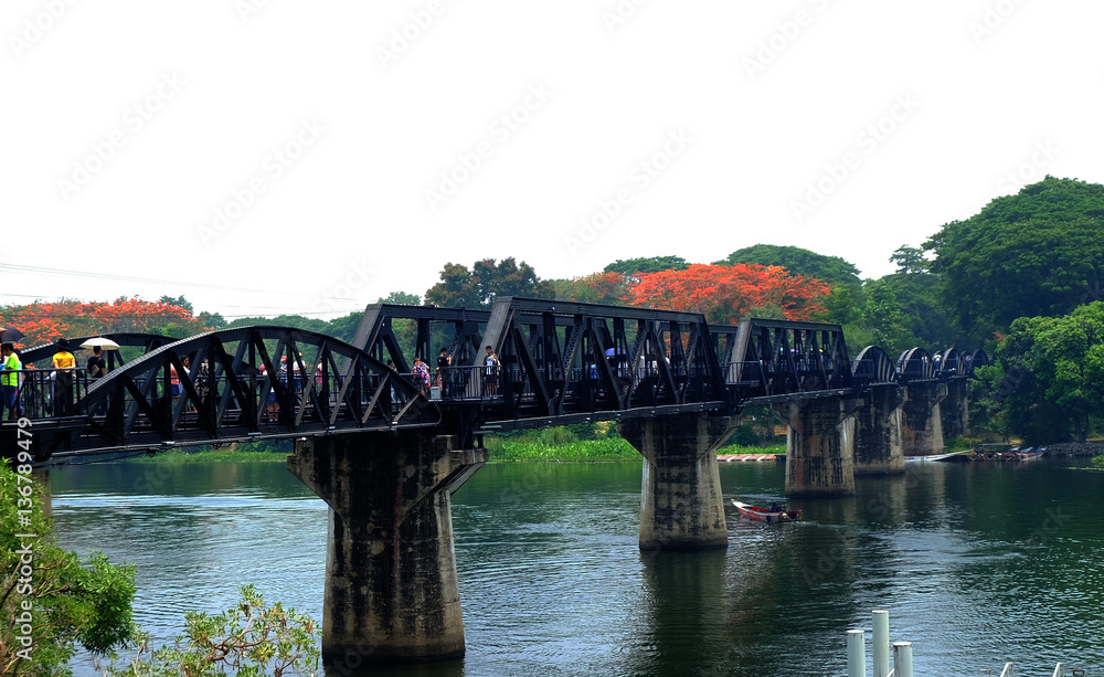 Kanchanaburi (Thailand), The Bridge on the River Kwai. Stock Photo ...