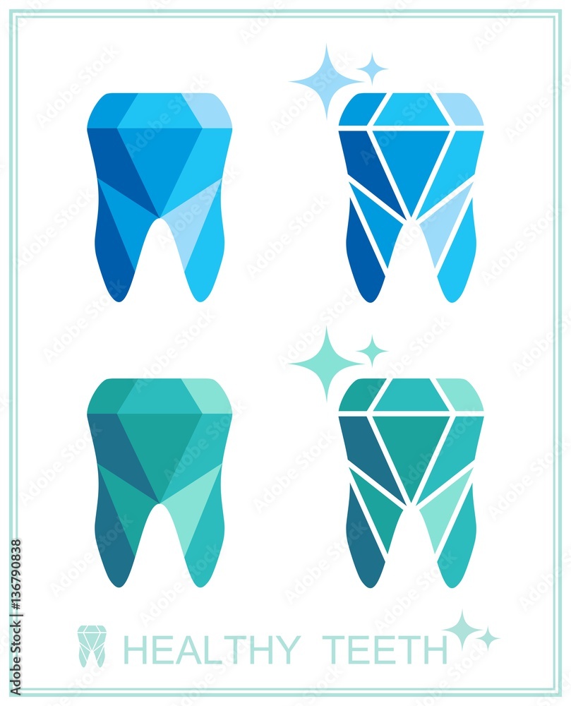 Tooth symbol set. Vector illustration Stock Vector | Adobe Stock