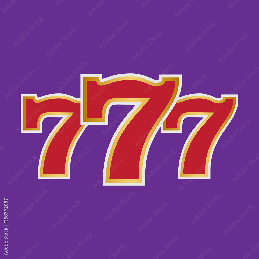 Lucky seven logo with gold sparks on black background. Lucky sev Stock ...