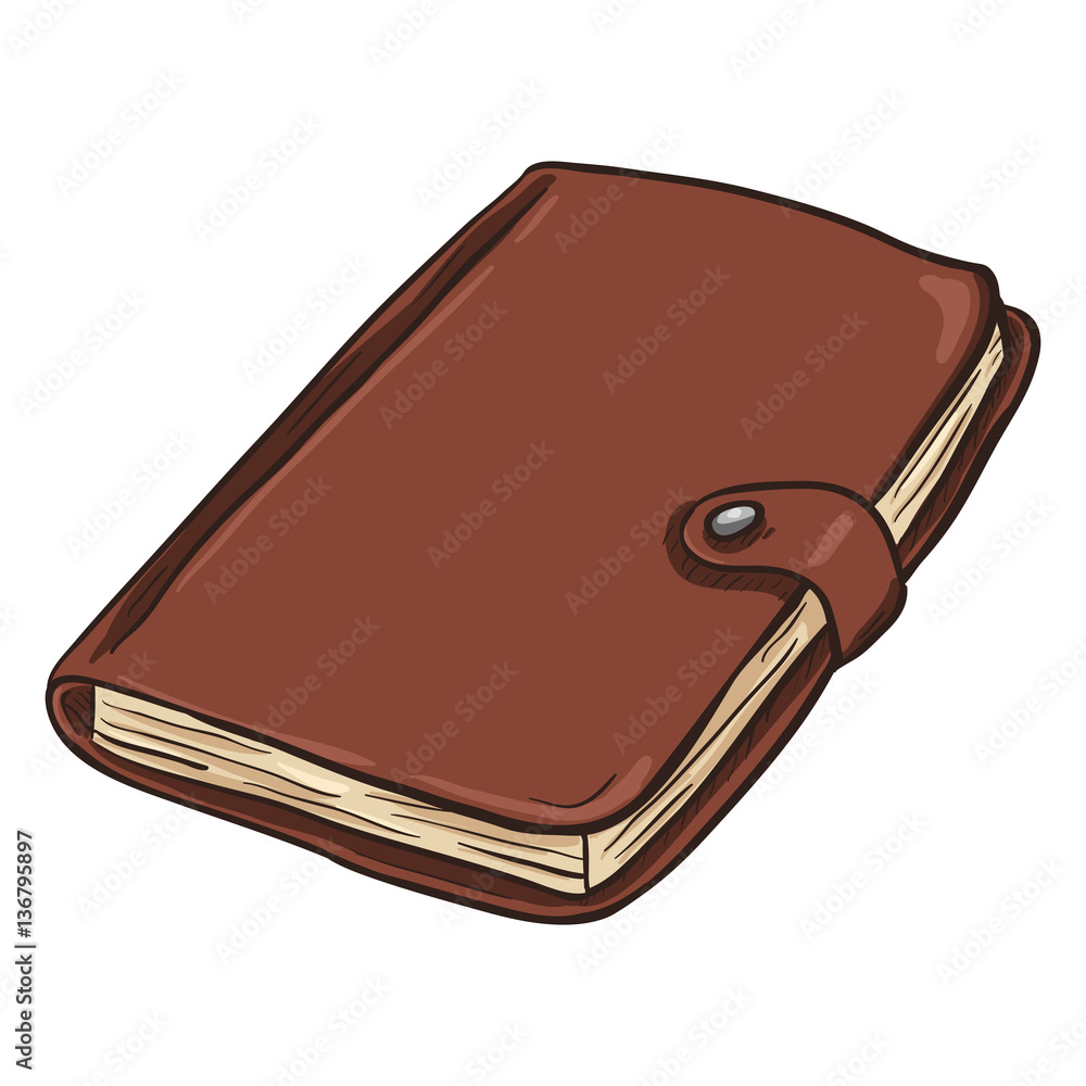 Vector Single Cartoon Diary on White Background Stock Vector | Adobe Stock