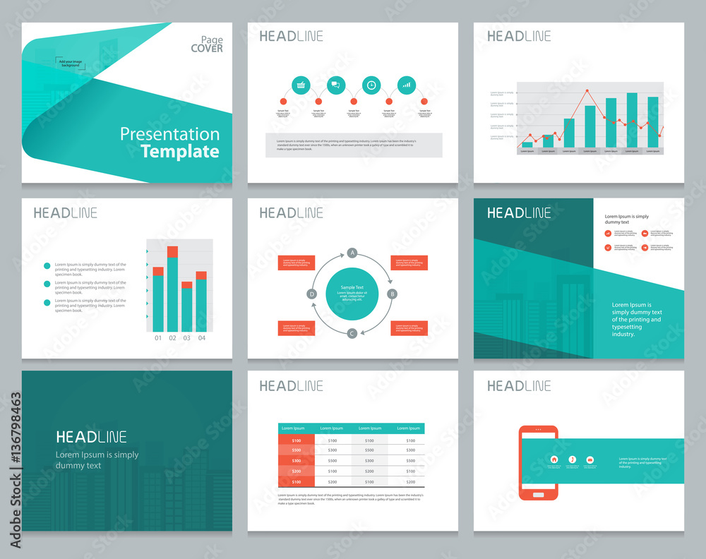 presentation background design template with infographic elements ...