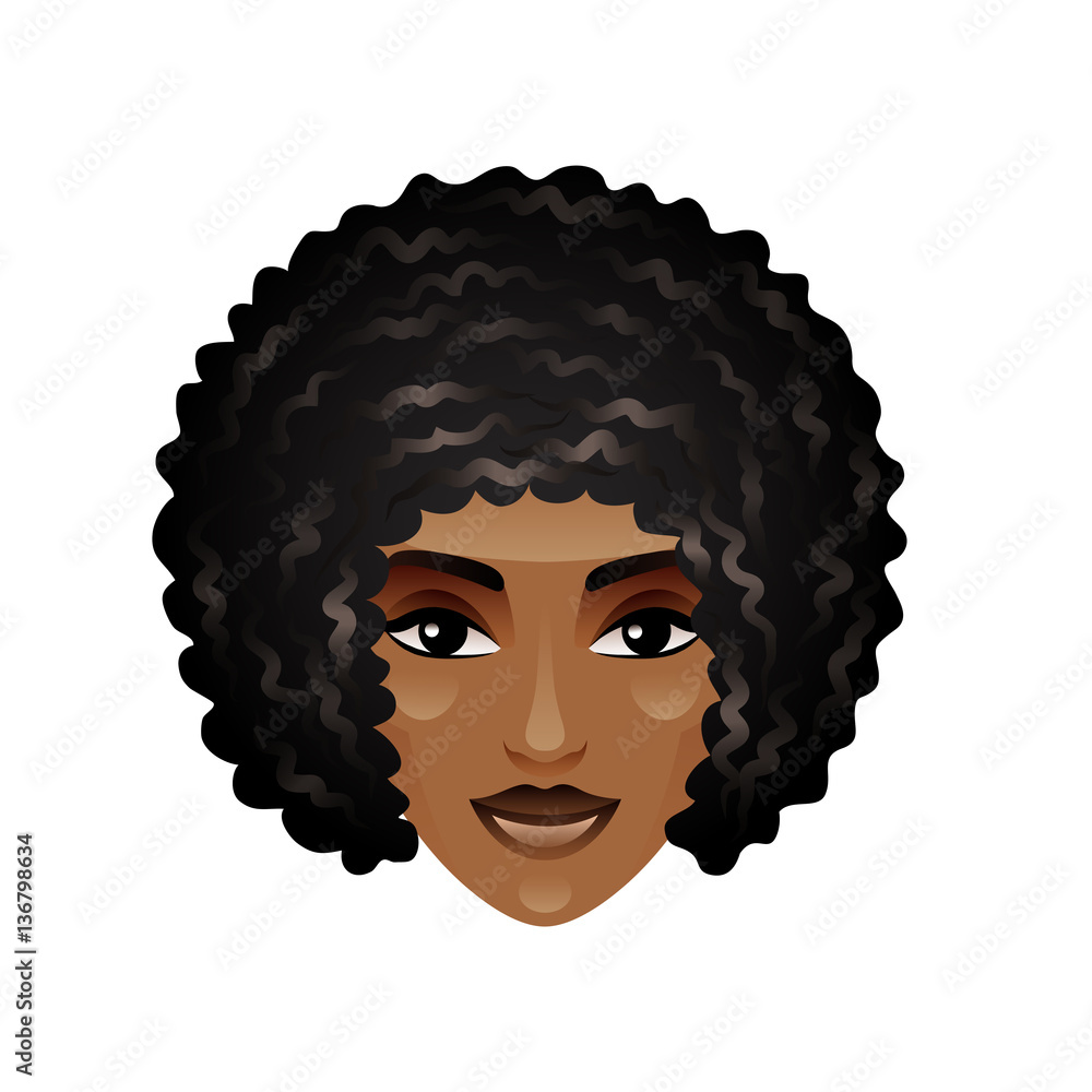 African girl face isolated on white vector Stock Vector | Adobe Stock