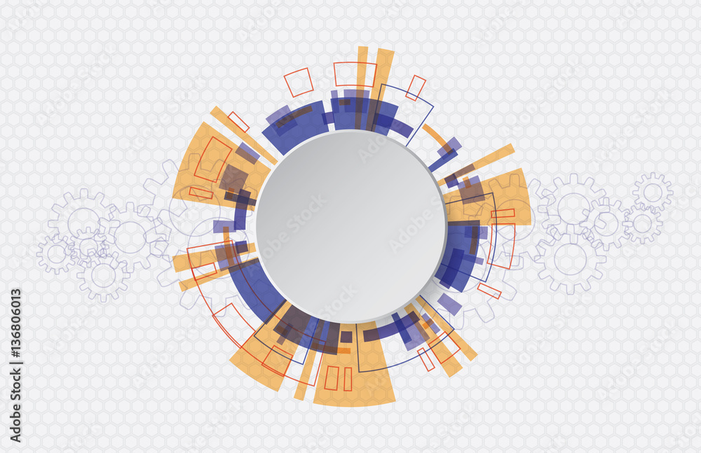 Vector gear wheel. Template for hi-tech digital technology and ...