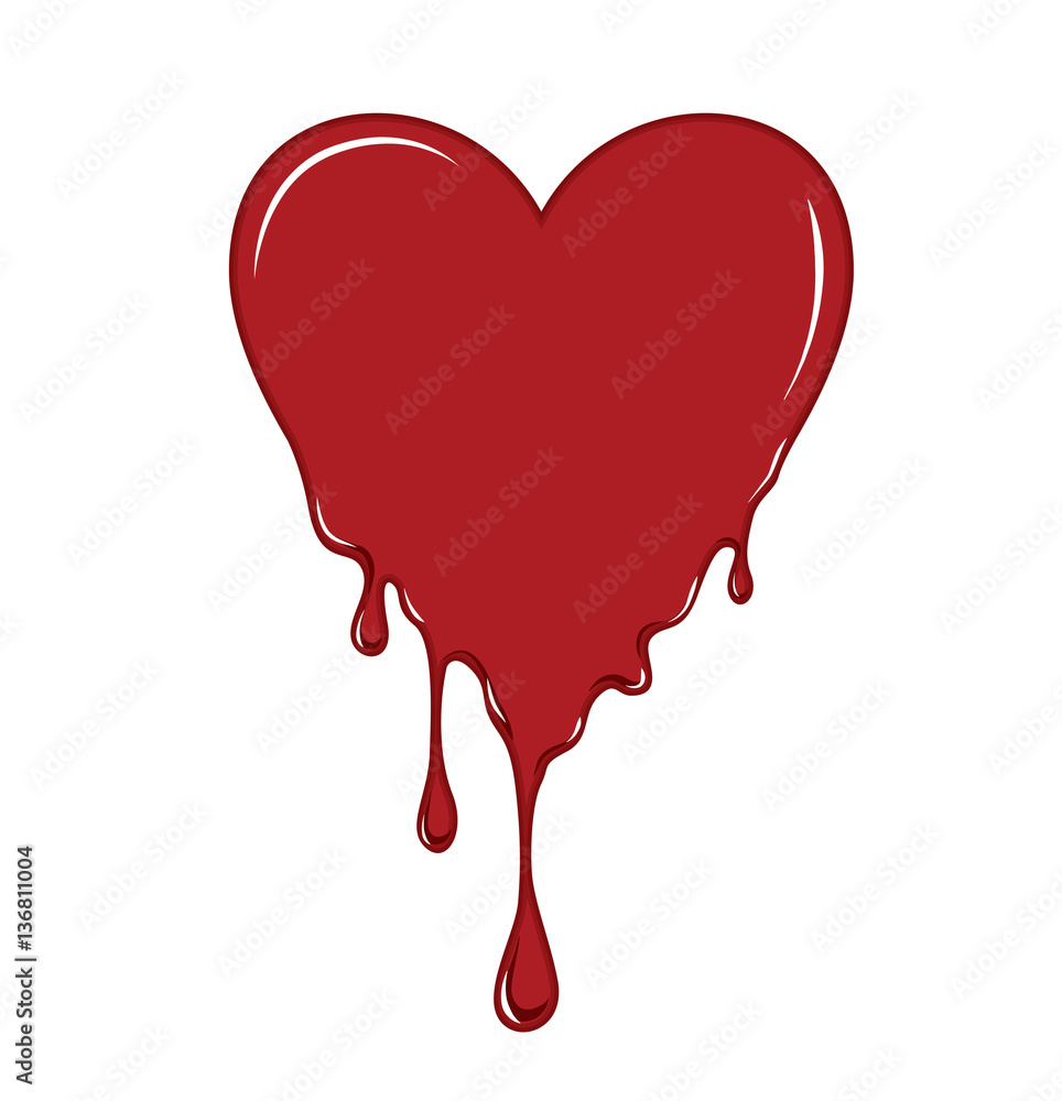 Vecteur Stock Vector of red heart bleeding | Adobe Stock