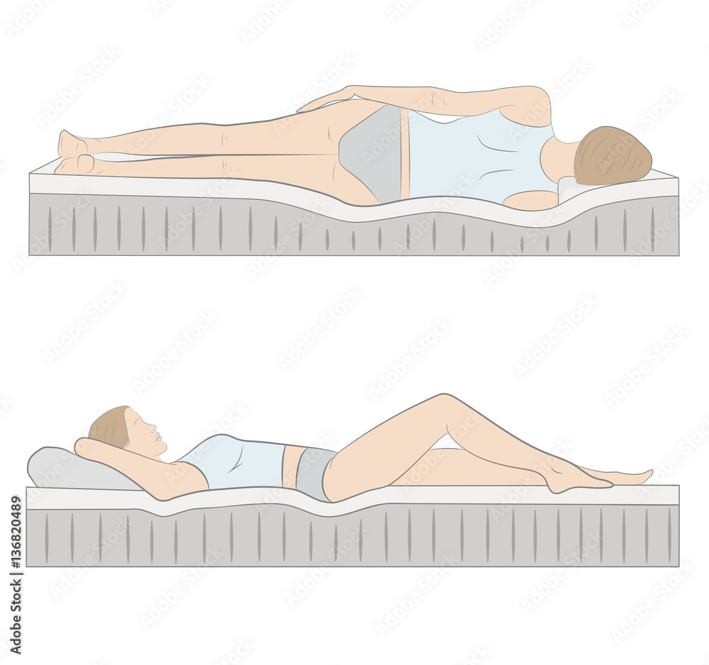correct posture during sleep. vector illustration. Stock Vector | Adobe ...