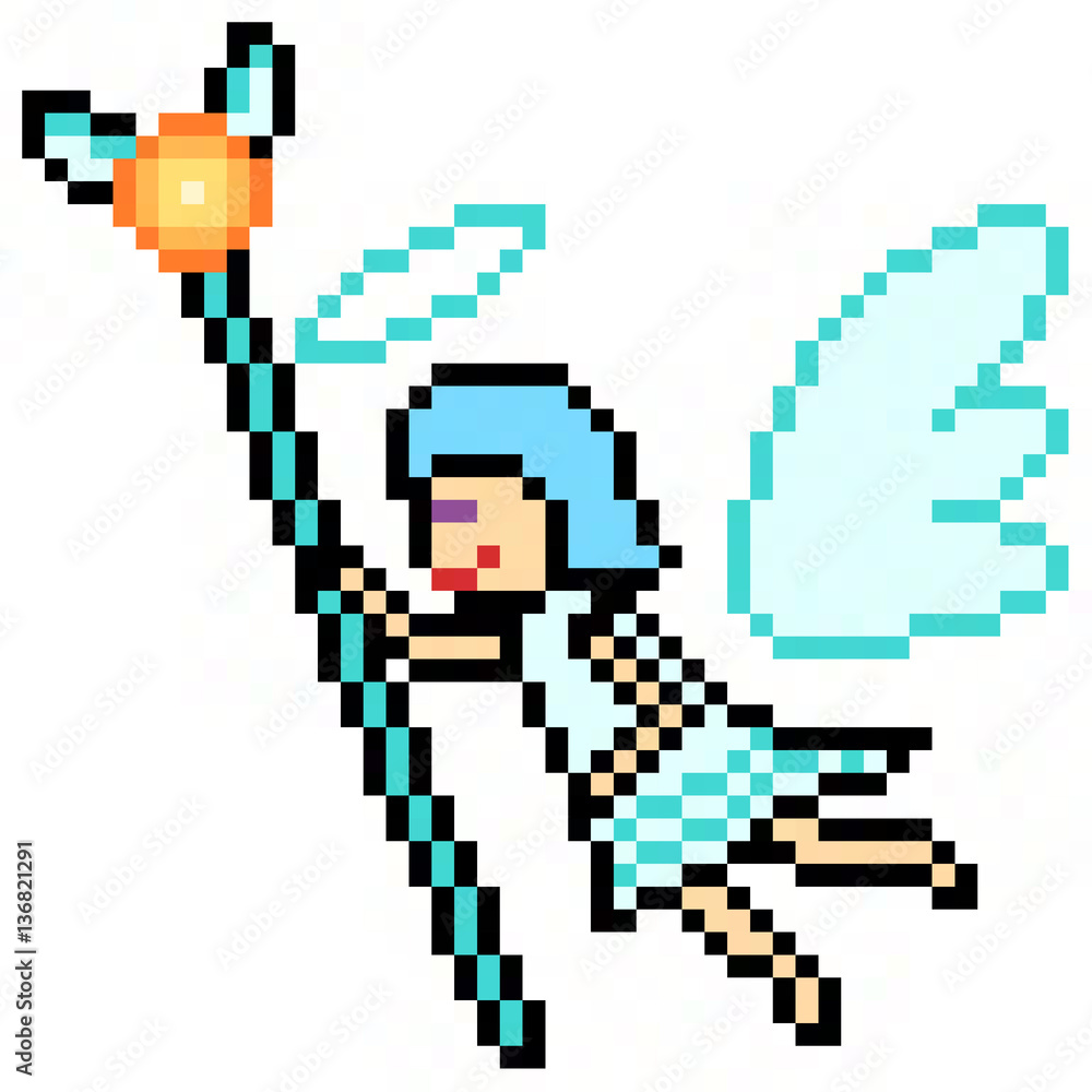 pixel art angel Stock Illustration | Adobe Stock