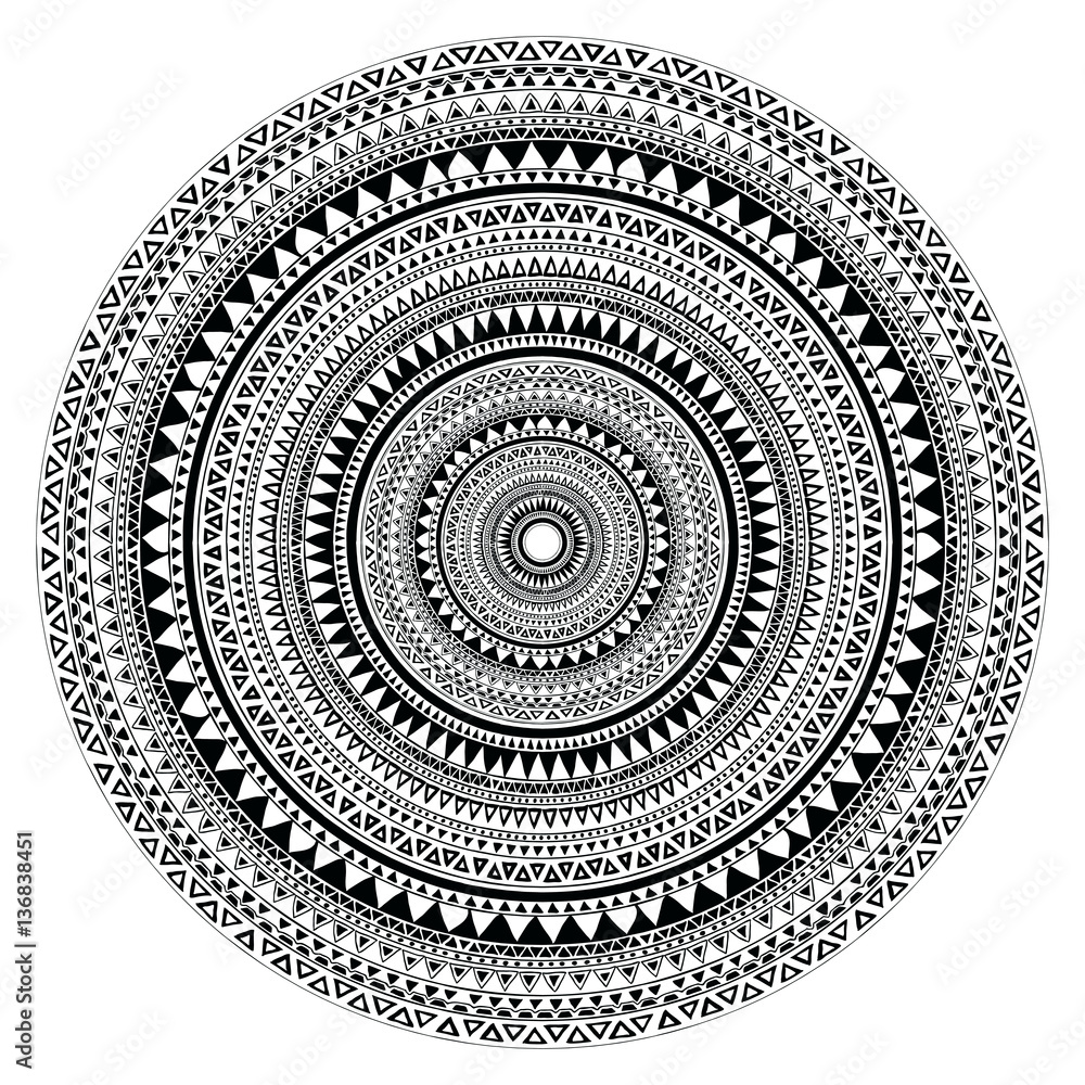 Vector tribal folk aztec geometric pattern in circle Stock Vector ... Vector tribal folk aztec geometric pattern in circle Stock Vector ...