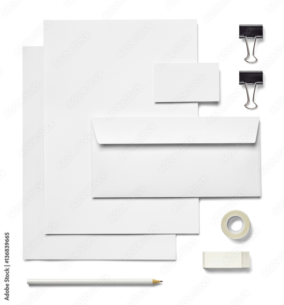 envelope letter card paper clip pencil template business Stock Photo ...