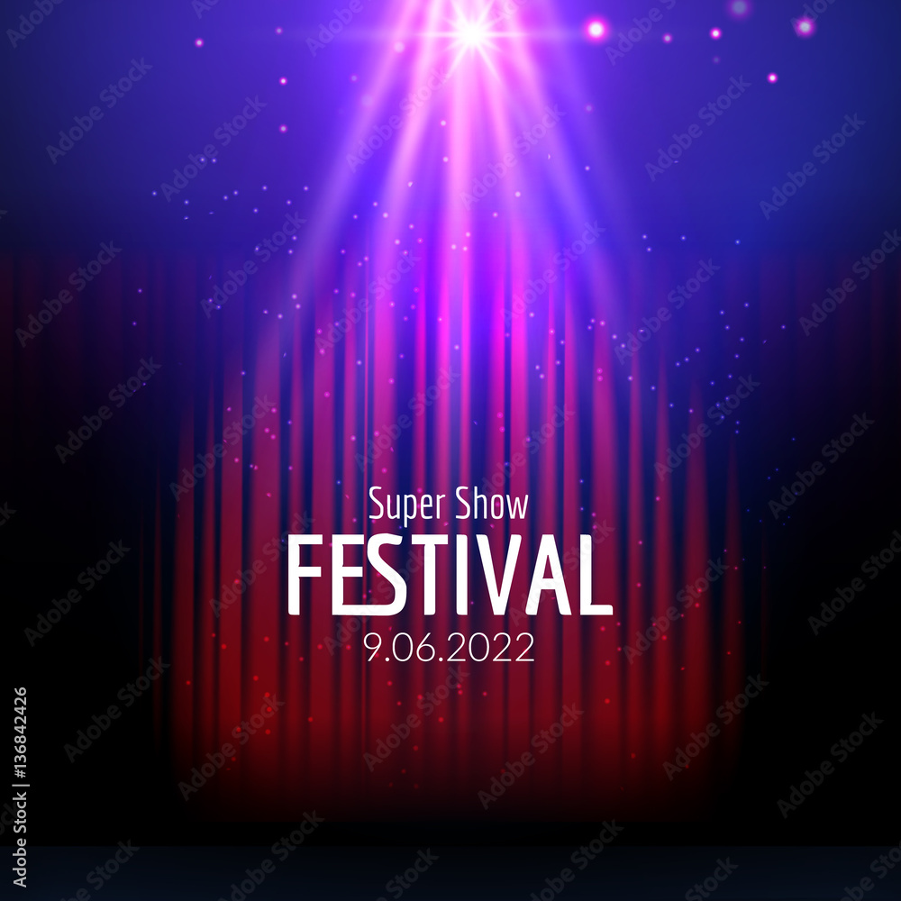 Vector Festive design with lights. Poster for concert, party, theater ...