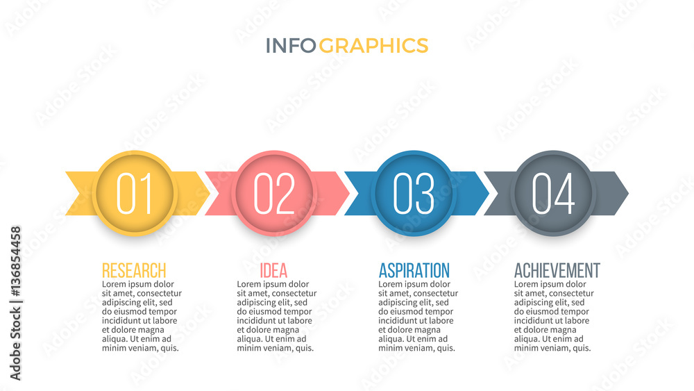Business infographics. Presentation slide, chart, diagram with 4 ...