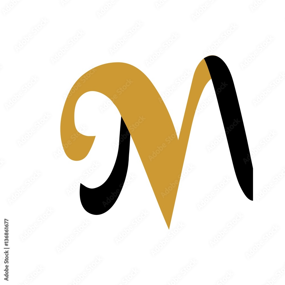 initial letter NM gold and black color logo vector Stock Vector | Adobe ...