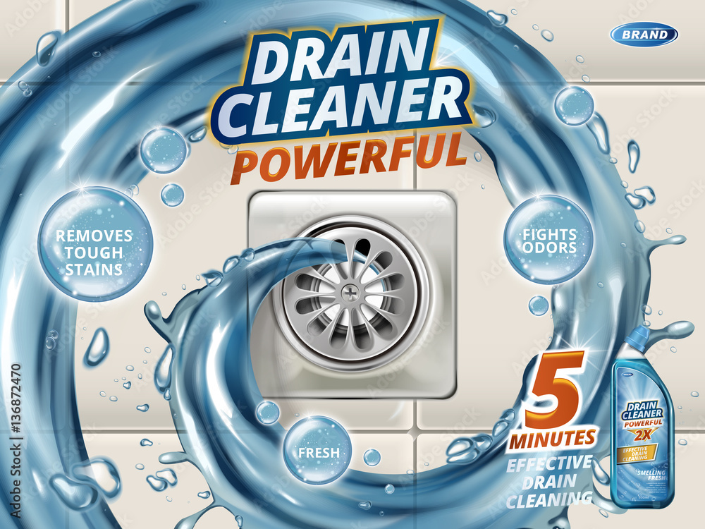 Drain cleaner ads Stock Vector | Adobe Stock