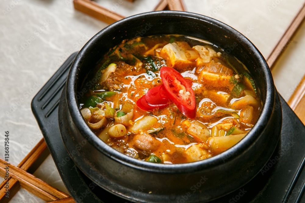 doenjang jjigae is korean style stew, korean traditional soup, Stock ...