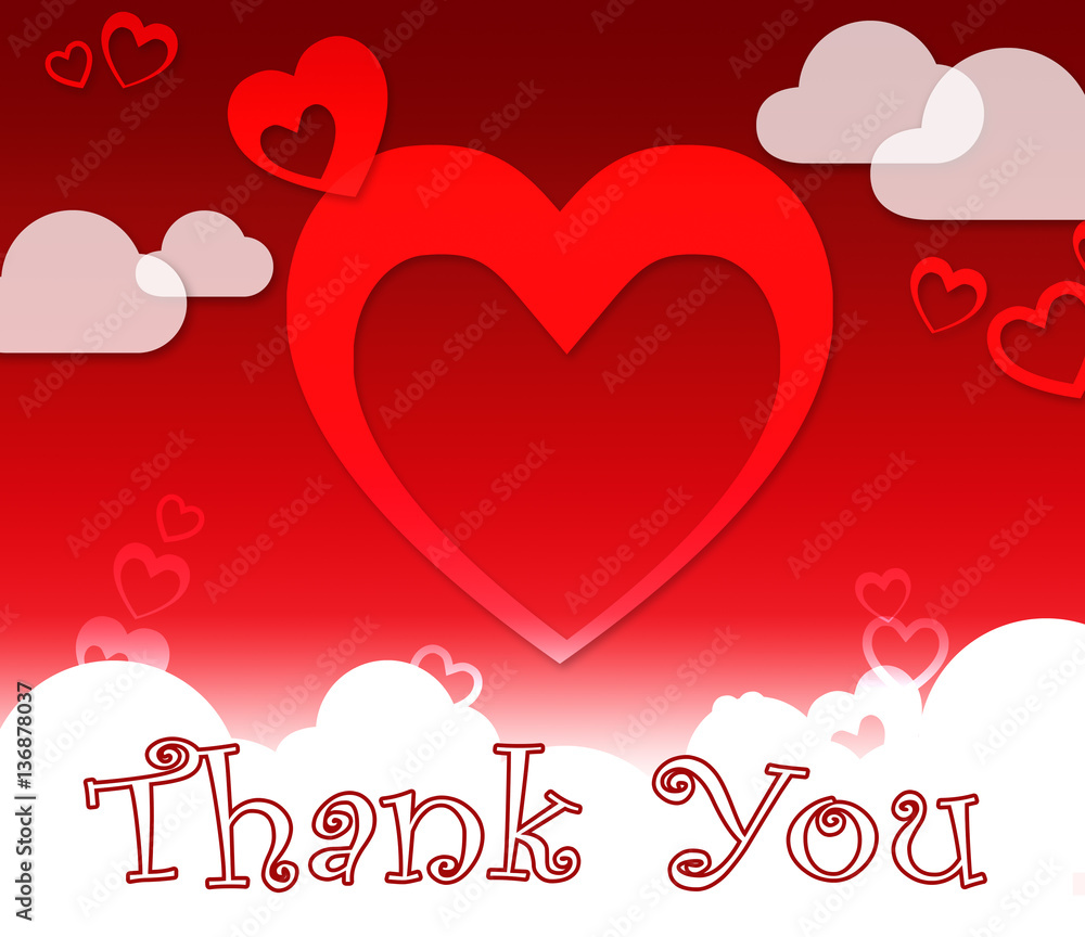 Thank You Hearts Shows Gratitude And Love Stock Illustration | Adobe Stock