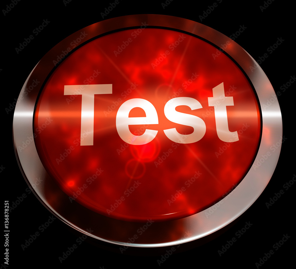 Test Button In Red Showing Quiz 3d Rendering Stock Illustration | Adobe ...