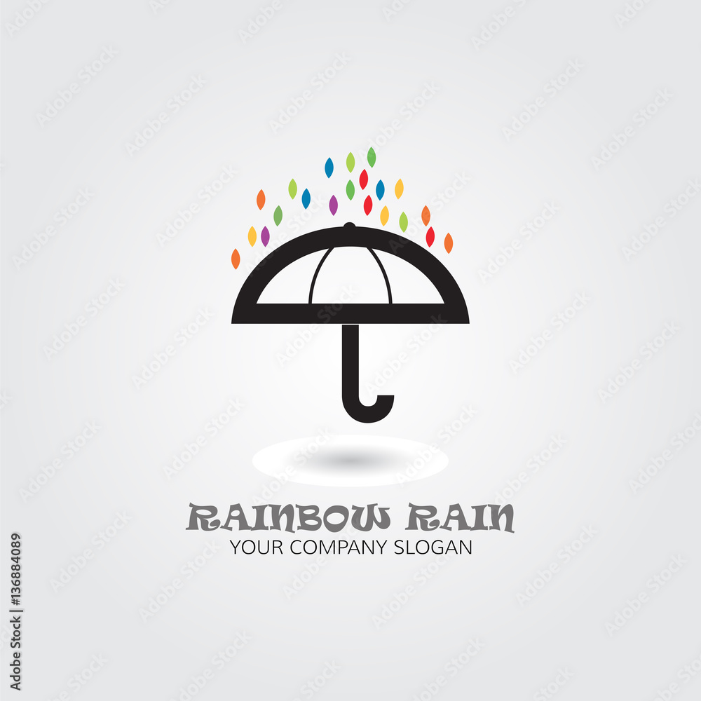rainbow rain logo Stock Vector | Adobe Stock