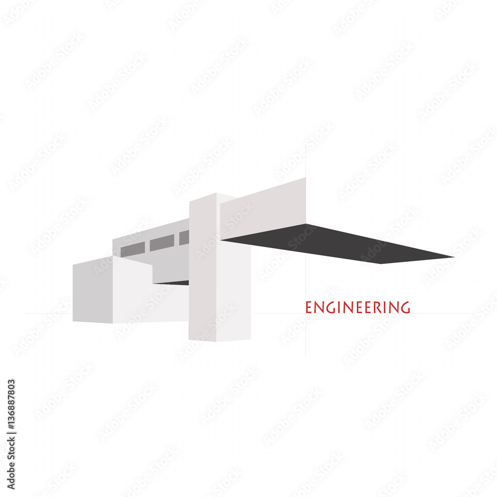 design concept, construction, flat style of lines and planes in ...