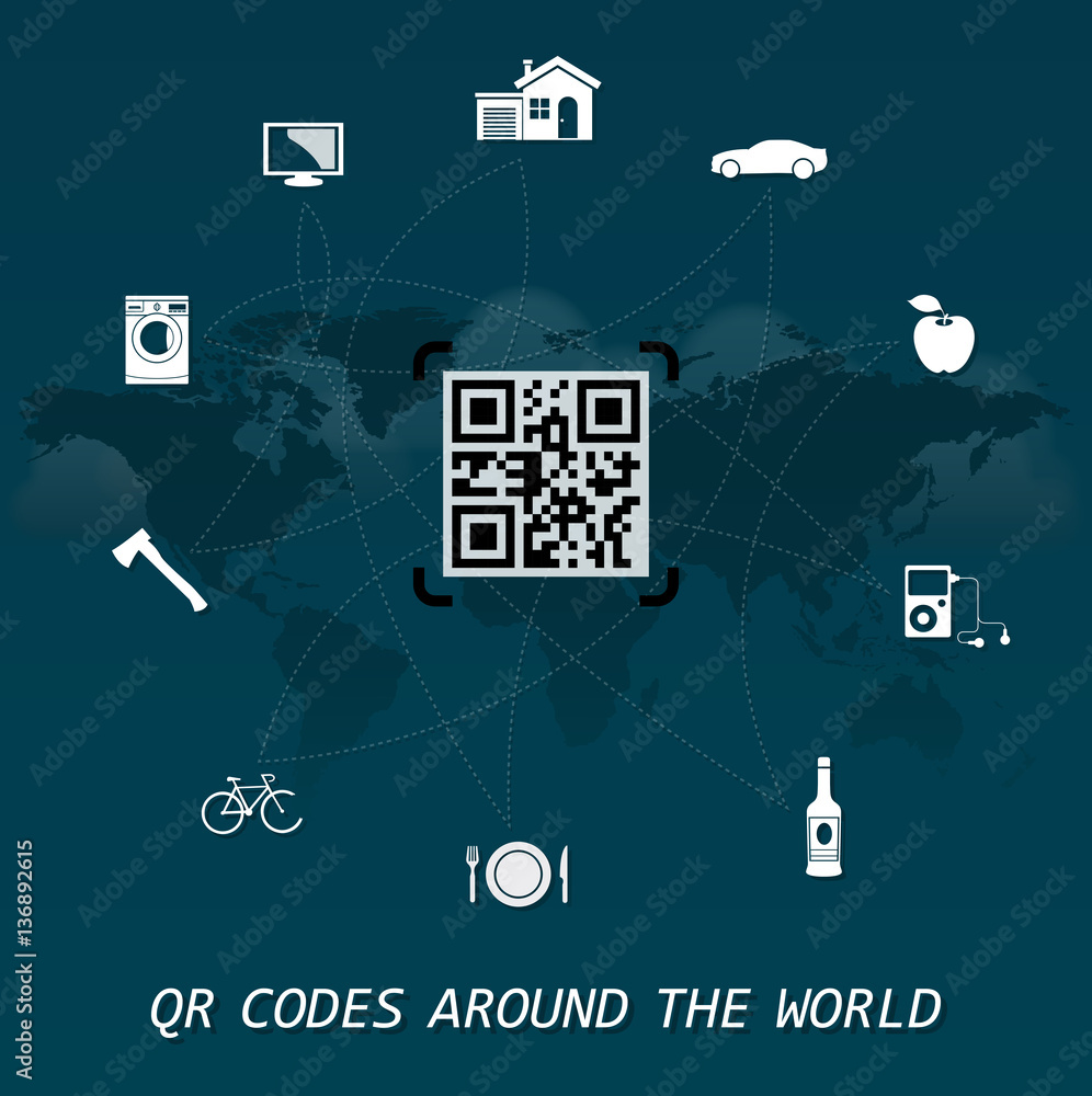 QR Codes around the world - quick response codes business infographic ...