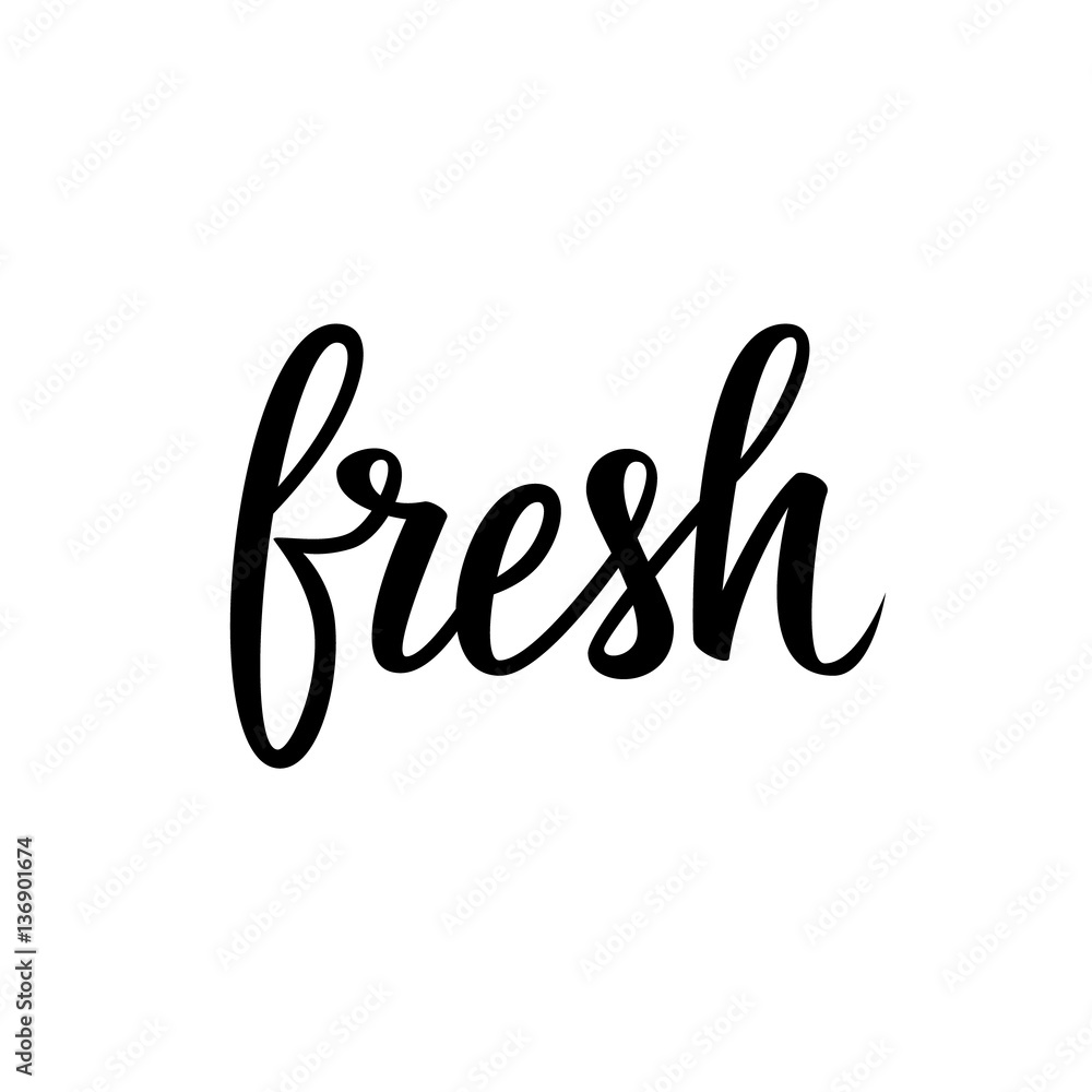 Handwritten word Fresh. Calligraphic element for your design. Vector ...