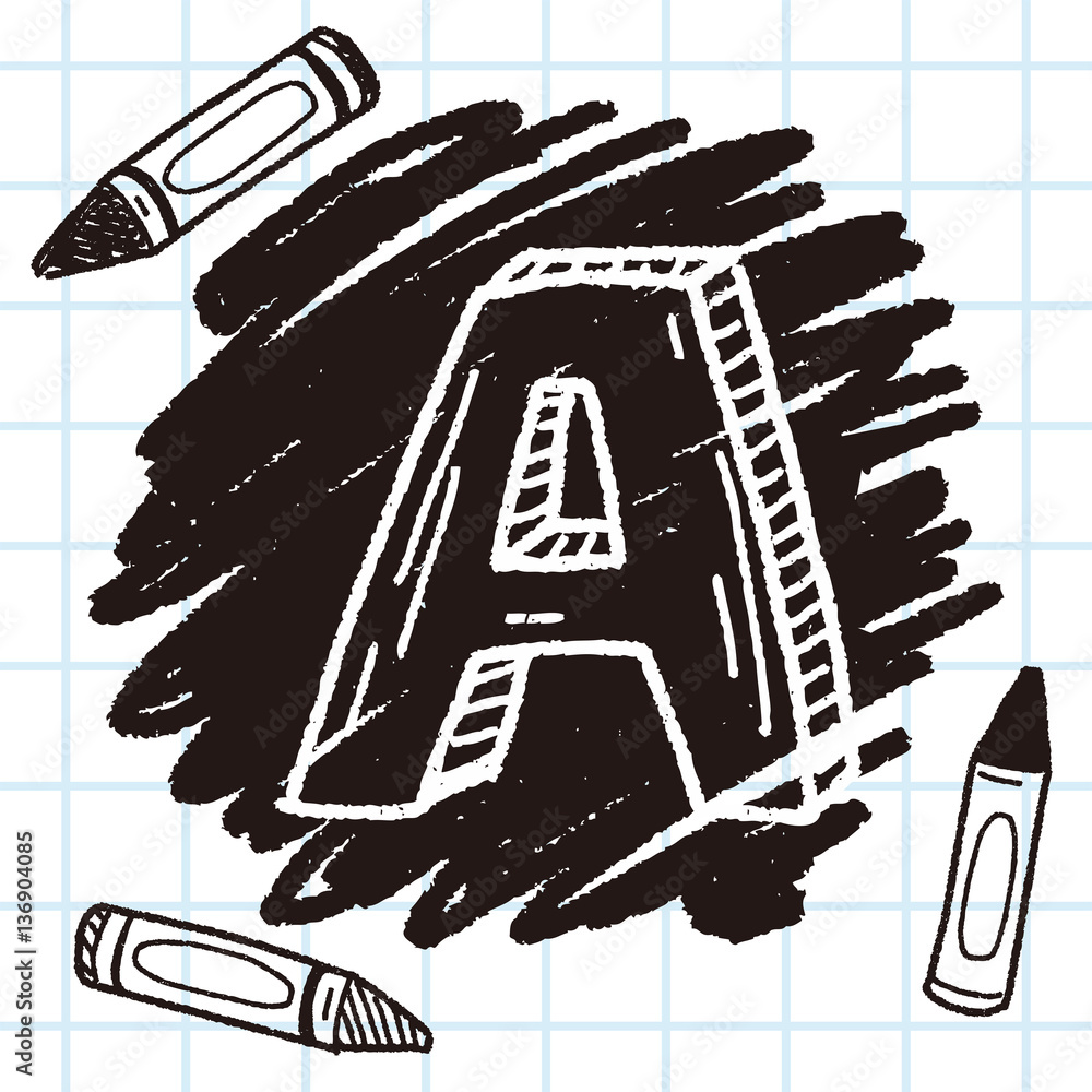 letter a doodle Stock Vector | Adobe Stock