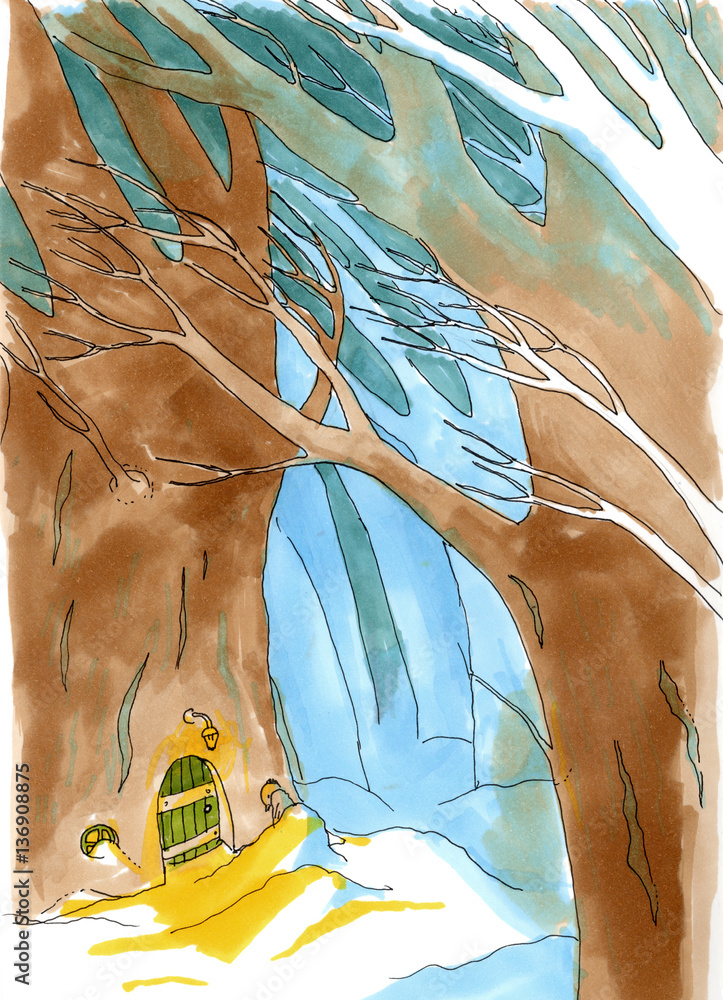 Cute animal like humans. Humanized animal. frozen sparrow standi Stock ...